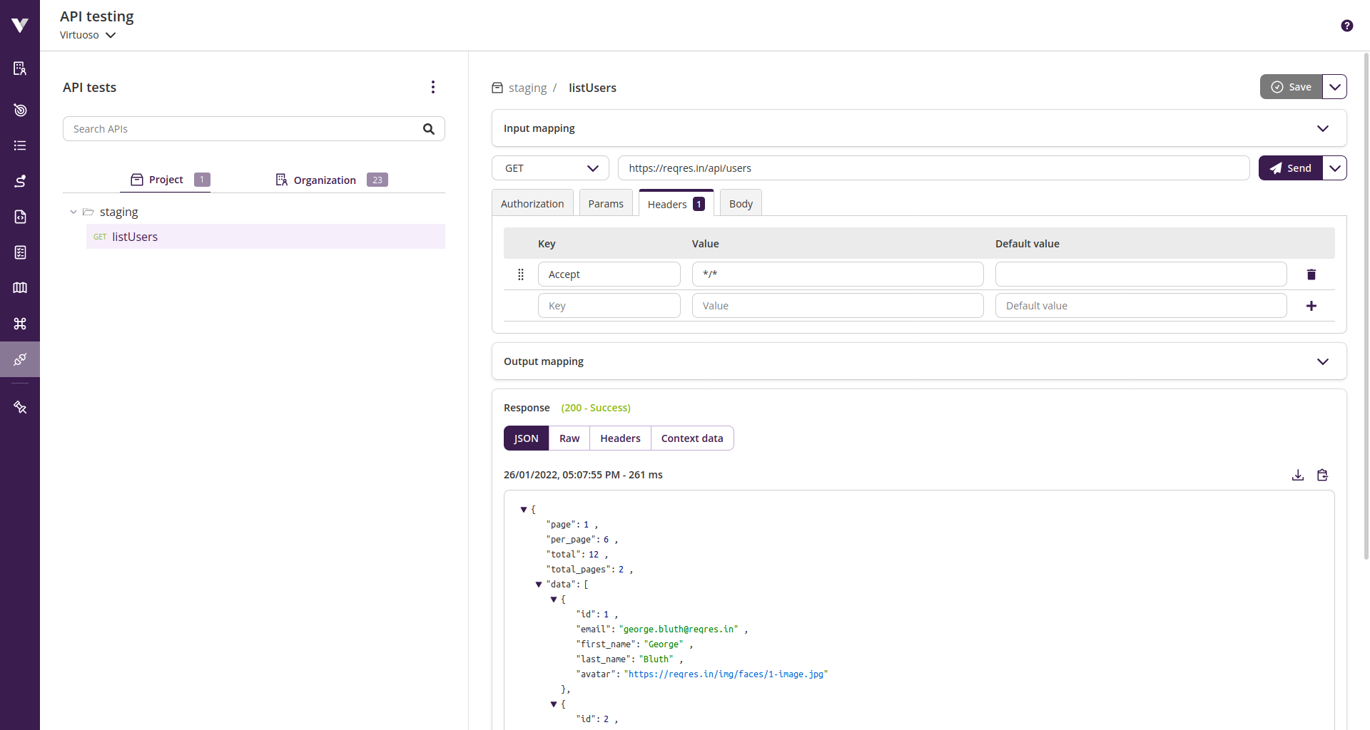 API testing | Virtuoso Guide