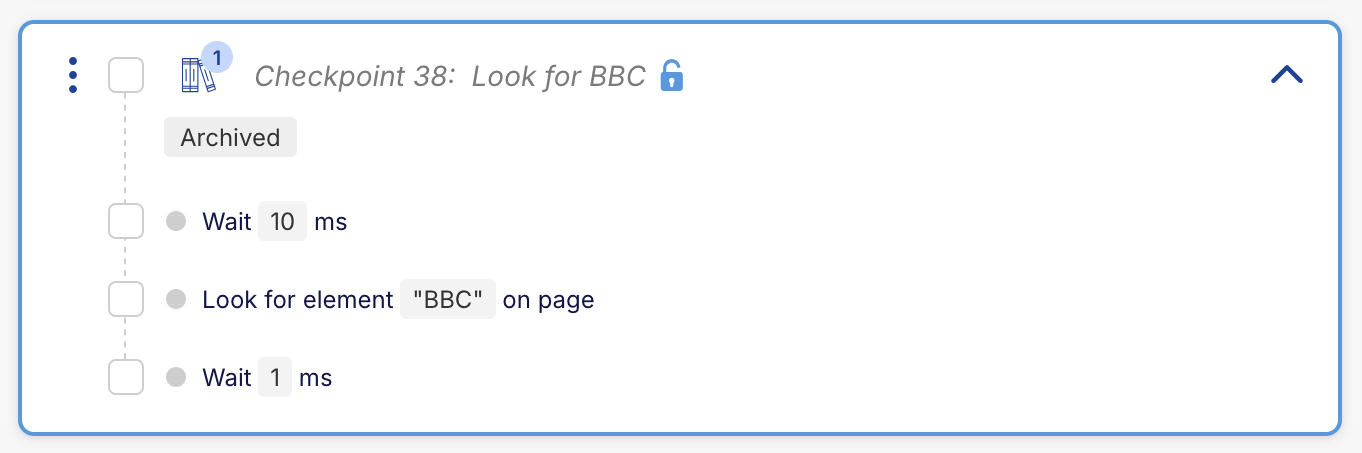 Reusing steps with library checkpoints | Virtuoso Guide