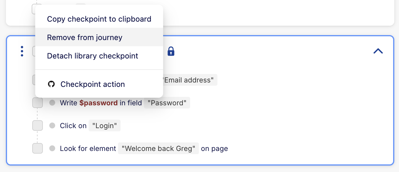 Reusing steps with library checkpoints | Virtuoso Guide
