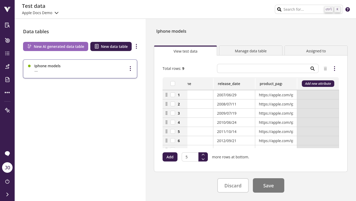 Data Driven Testing | Virtuoso Guide